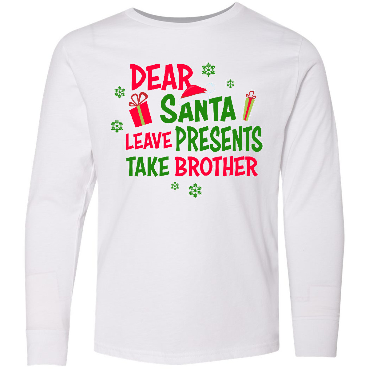 Inktastic Dear Santa Leave Presents Take Brother Youth Long Sleeve T inktastic-dear-santa-leave-presents-take-brother-youth-long-sleeve-t